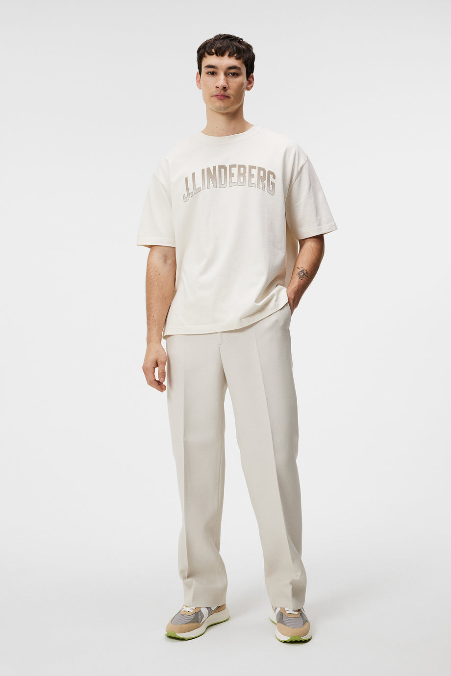 Tjorn Boxy Printed T-shirt / Cloud White – J.Lindeberg