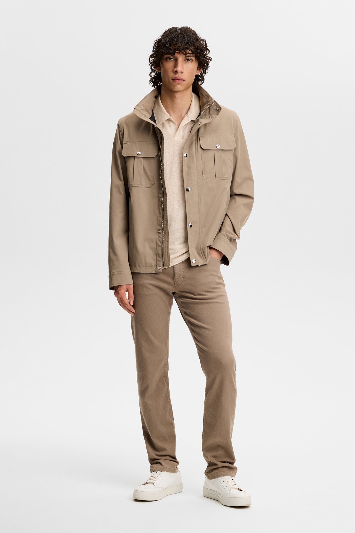 Roy Linen Polo / Moonbeam – J.Lindeberg