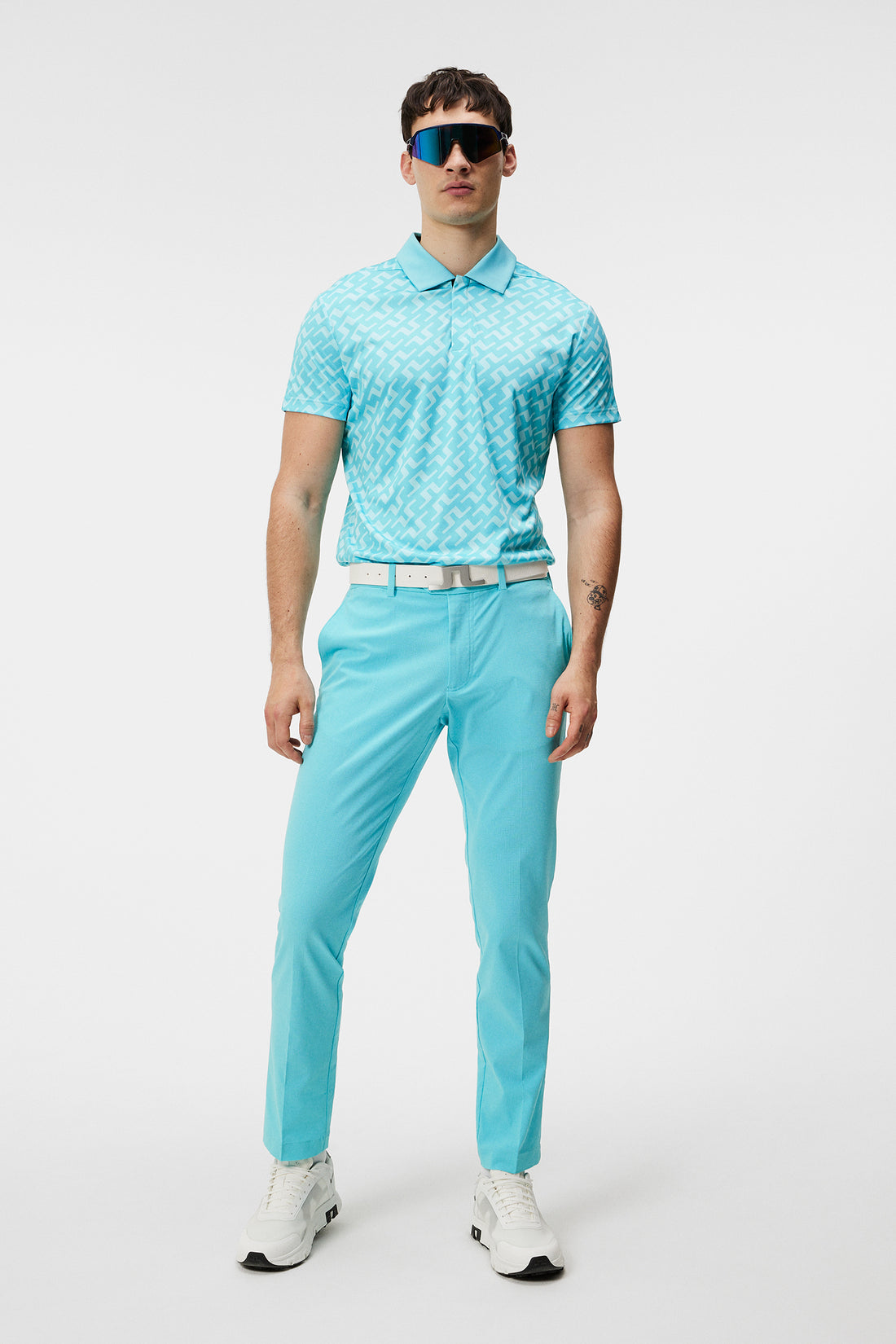 Dario Print Regular Fit Polo / Bias Bridge Blue Curacao – J.Lindeberg