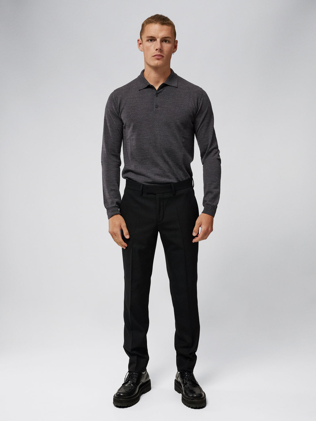 Noel Light Merino Polo Shirt / Dark Grey Melange – J.Lindeberg