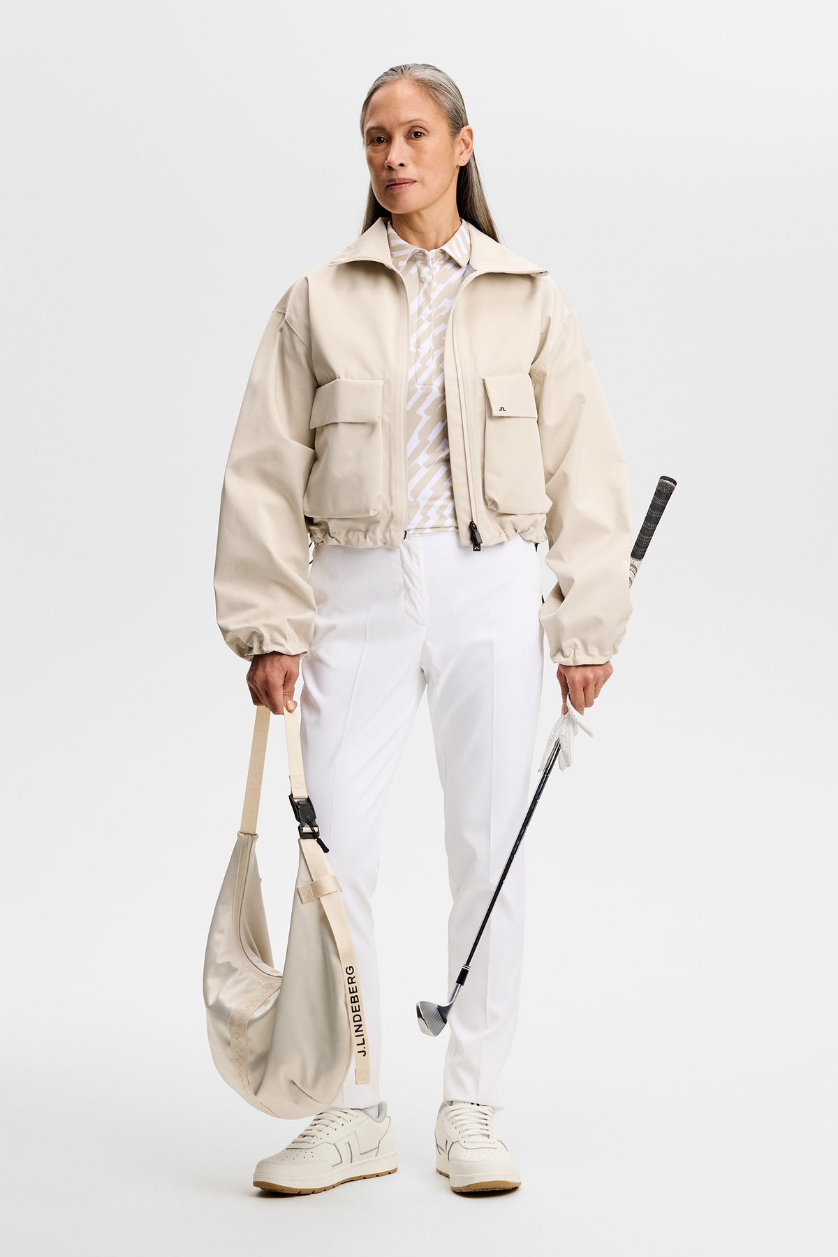 Dena Print Sleeveless Polo / Oak Island Fossil M – J.Lindeberg