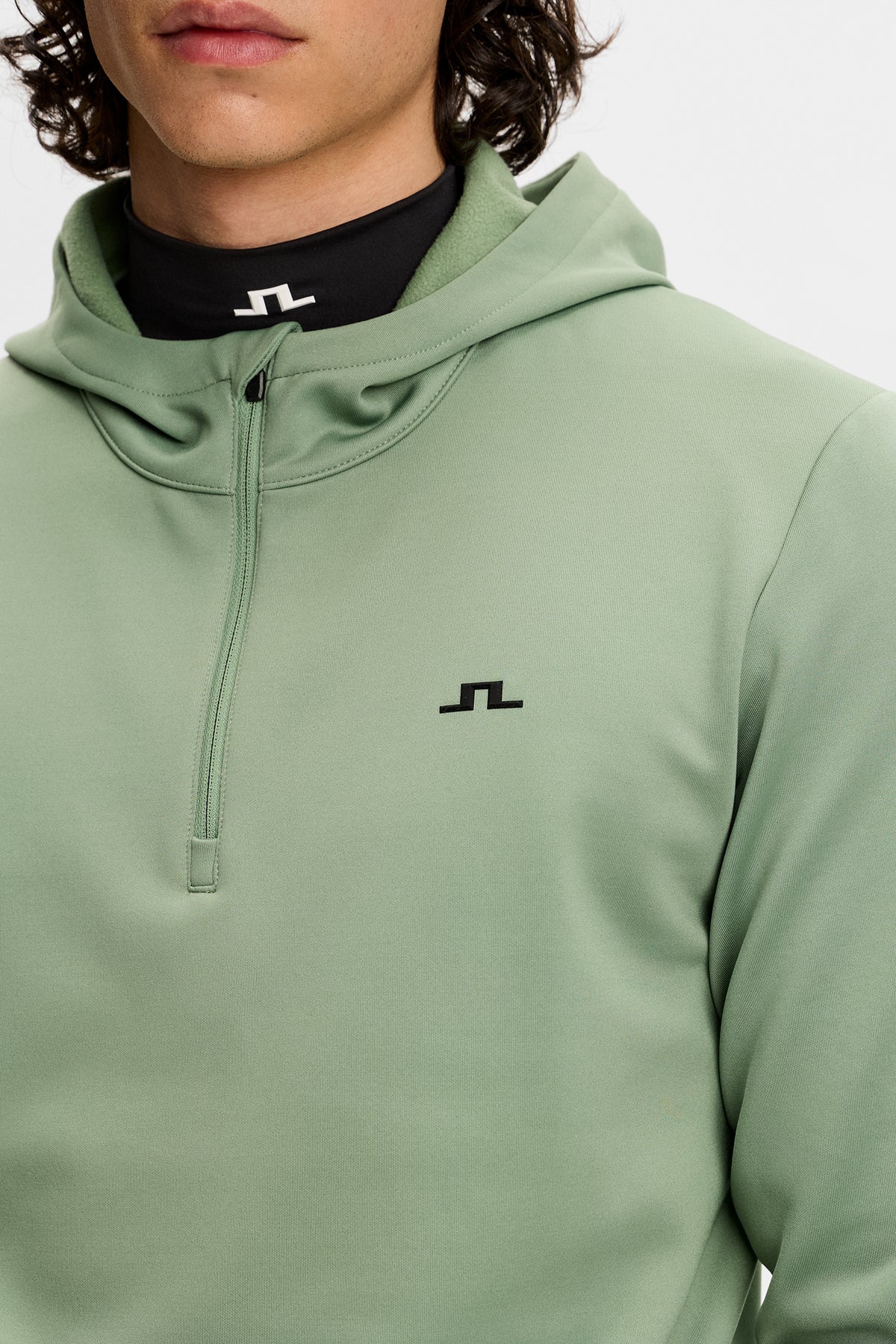 Aerial Quarter Zip Hood / Hedge Green – J.Lindeberg