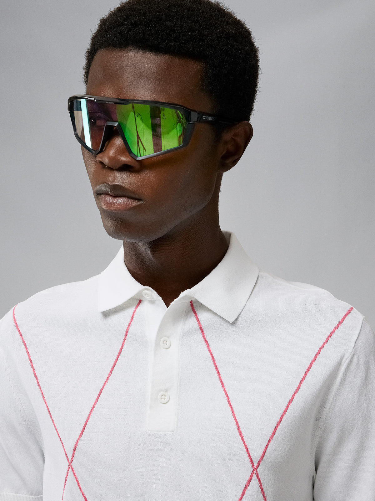 Luke Knitted Argyle Golf Polo / White – J.Lindeberg