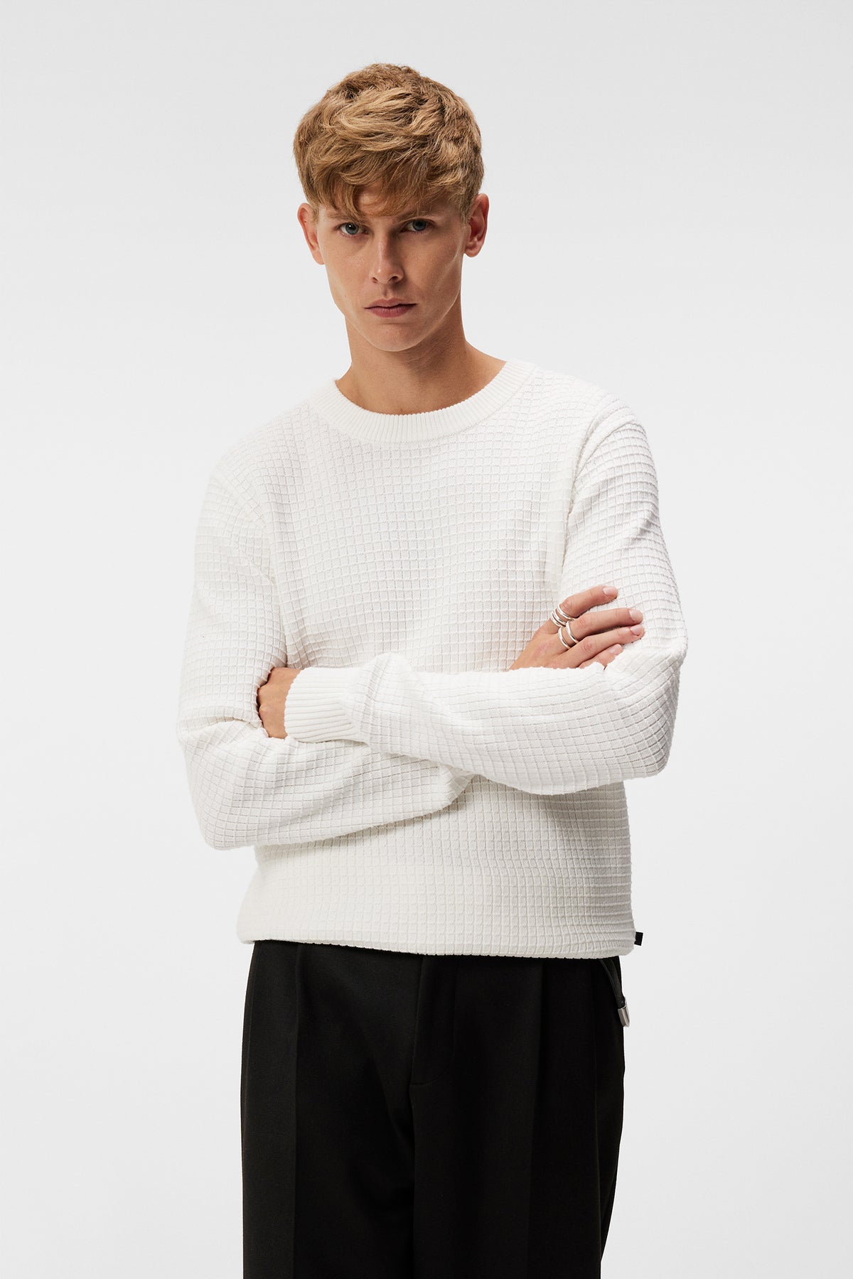 Archer Structure Sweater / Cloud White – J.Lindeberg