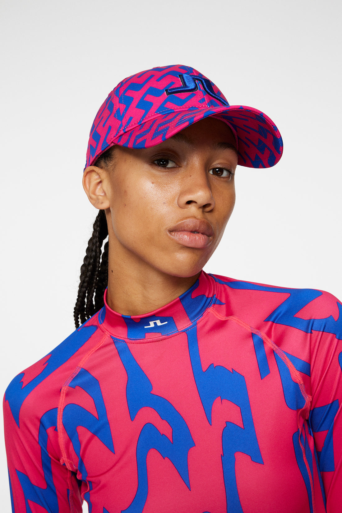 Anga Printed Cap / Bias bridge Blue Pink – J.Lindeberg
