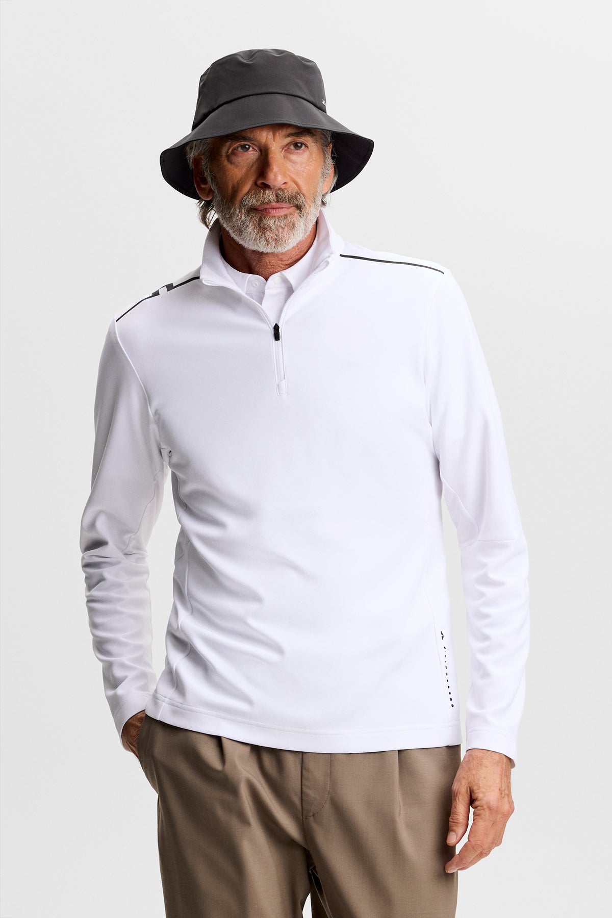 Leon Quarter Zip Mid Layer / White – J.Lindeberg