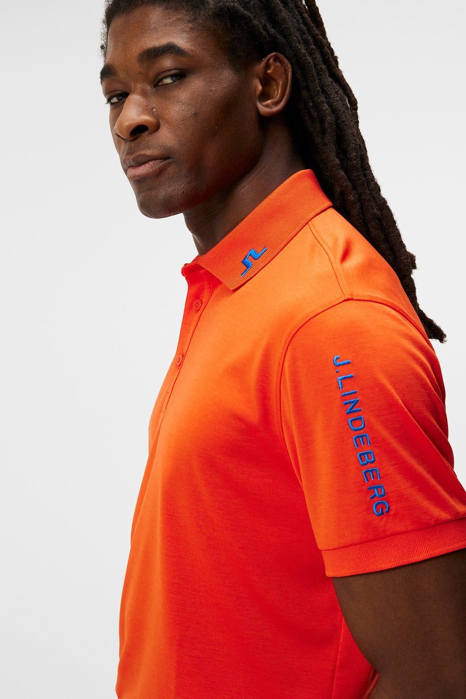 Tour Tech Reg Fit Polo / Tangerine Tango Melange – J.Lindeberg