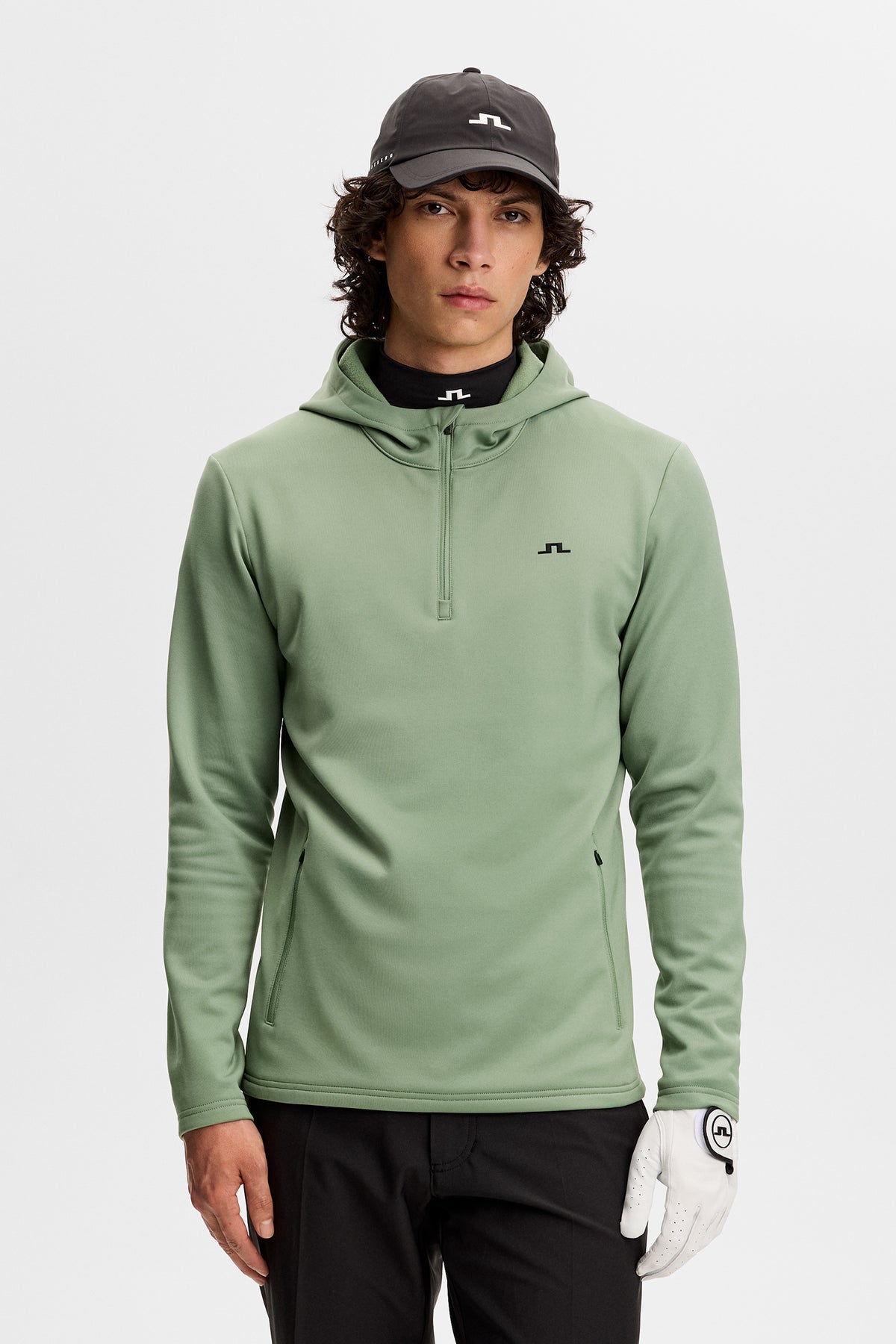 Aerial Quarter Zip Hood / Hedge Green – J.Lindeberg