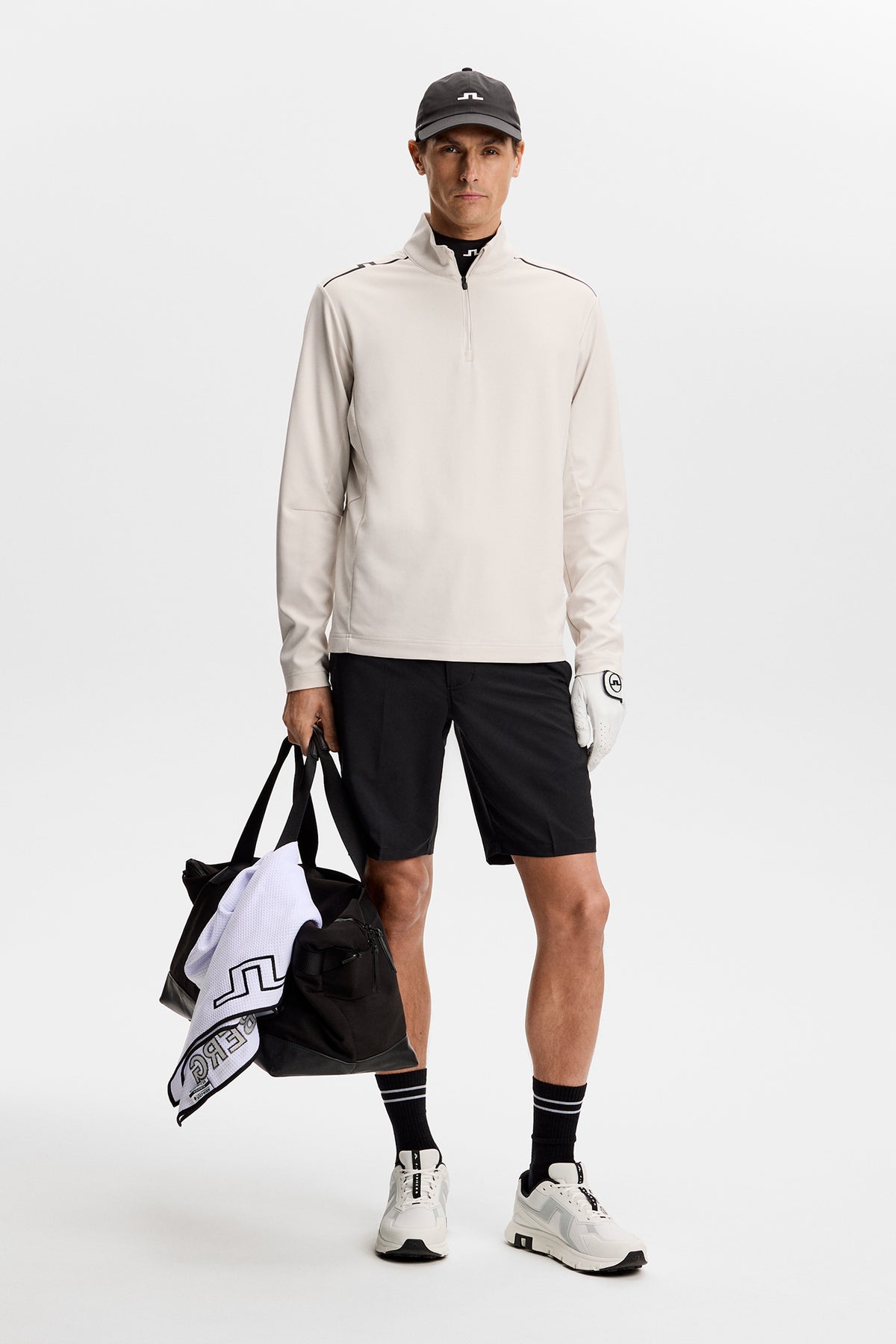 Leon Quarter Zip Mid Layer / Moonbeam – J.Lindeberg