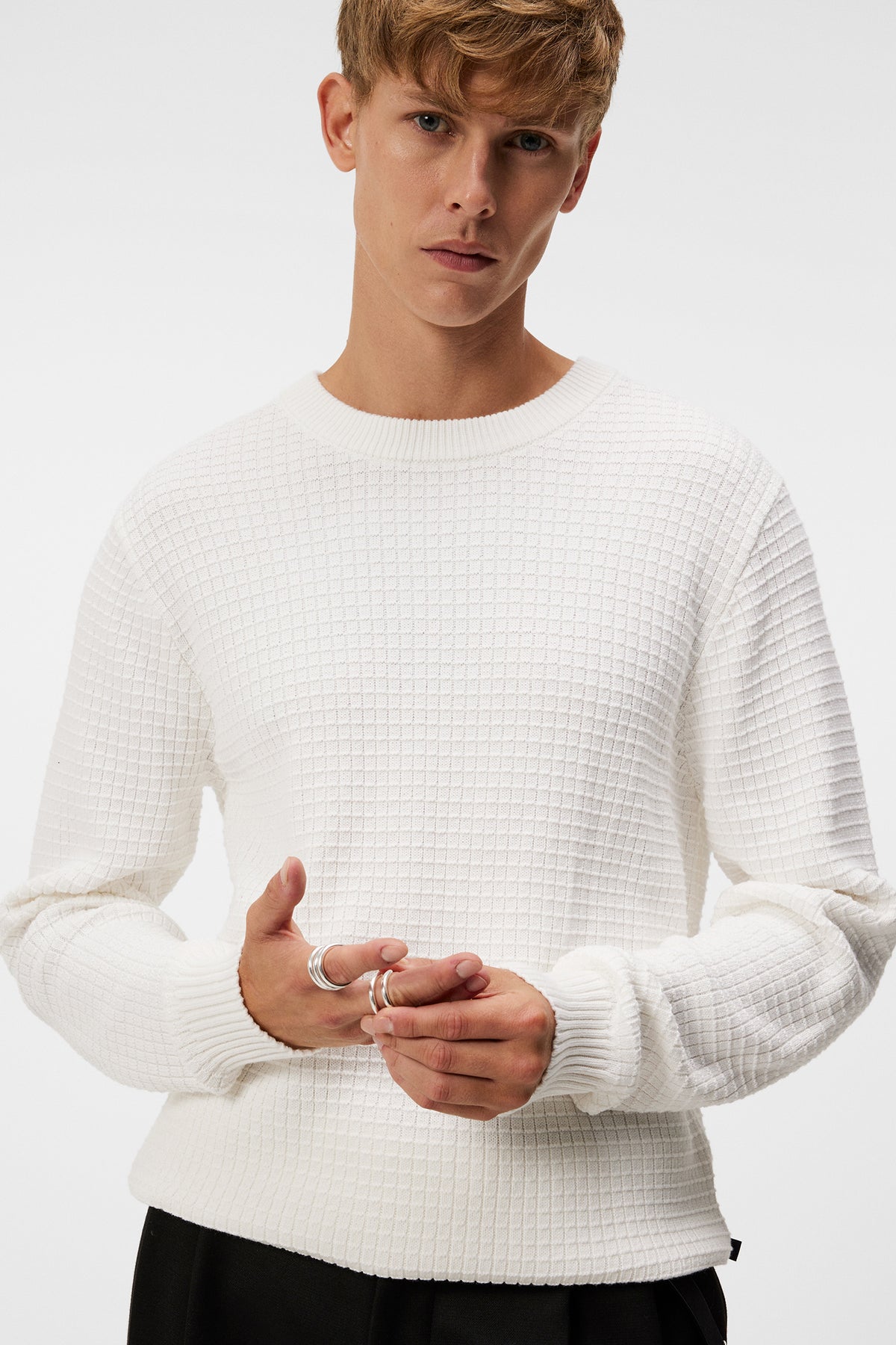 Archer Structure Sweater / Cloud White – J.Lindeberg