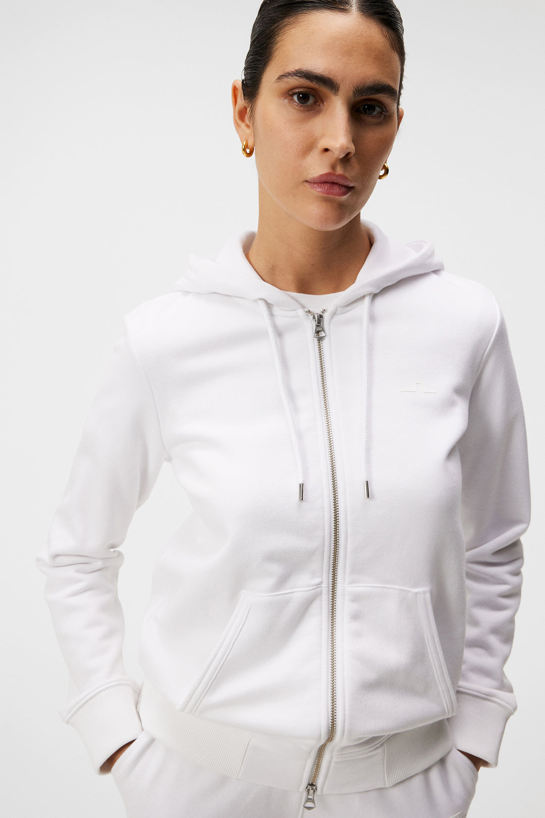 W Alpha Zip Hood / White – J.Lindeberg
