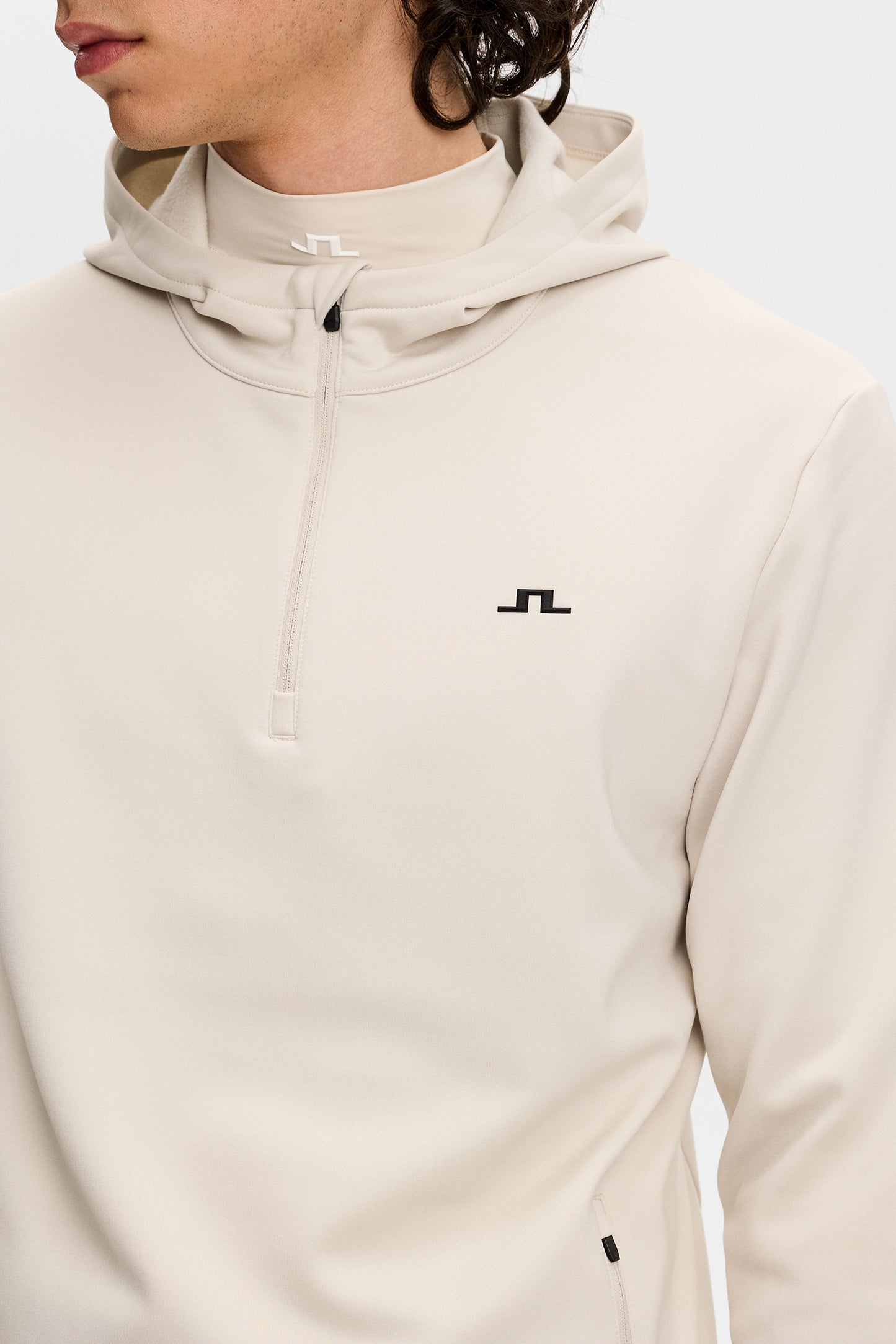 Aerial Quarter Zip Hood / Moonbeam – J.Lindeberg