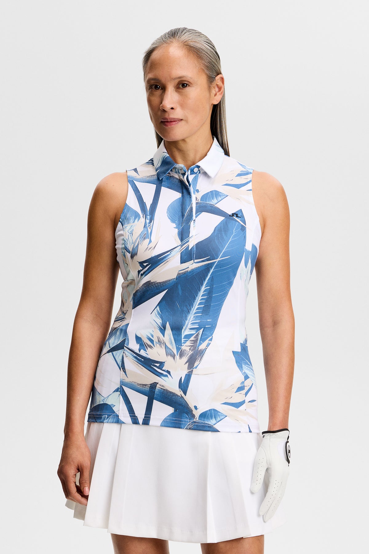 Dena Print Sleeveless Polo / Paradise Skylight M – J.Lindeberg