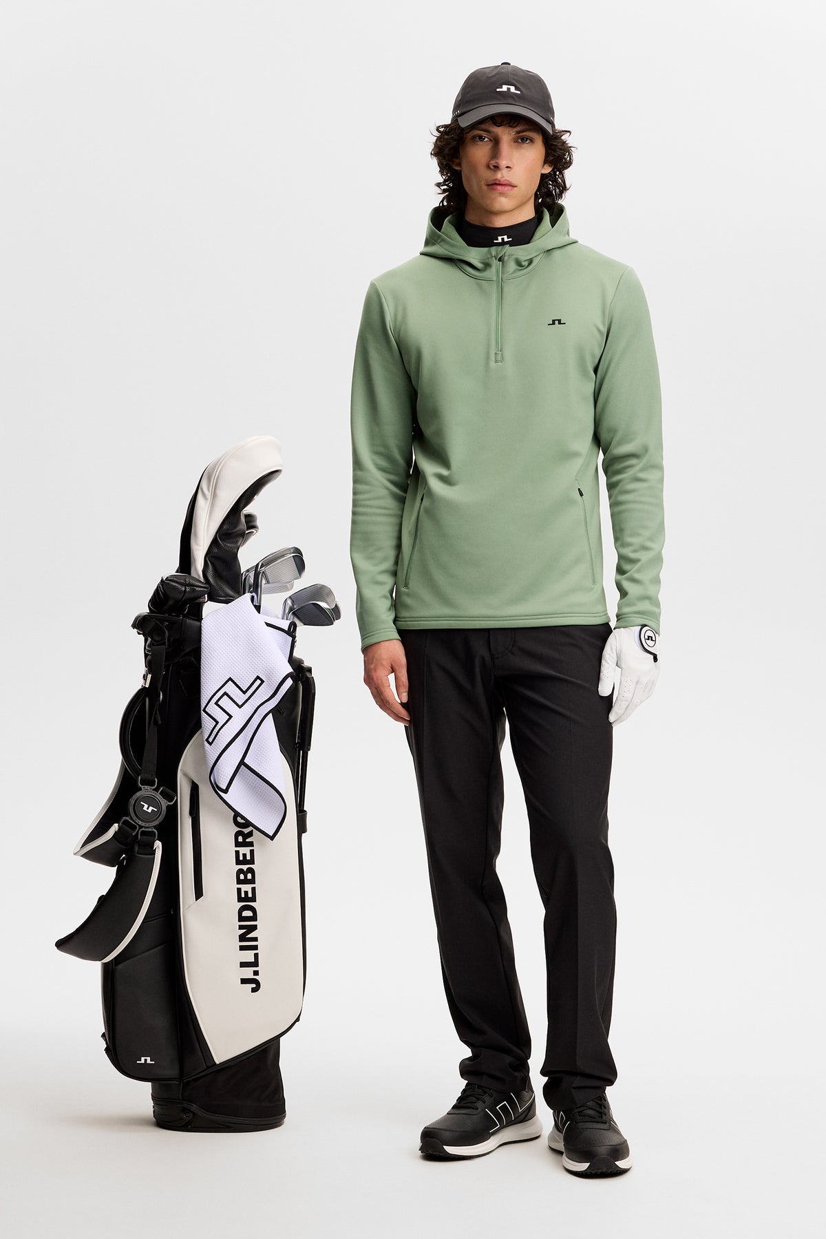 Aerial Quarter Zip Hood / Hedge Green – J.Lindeberg