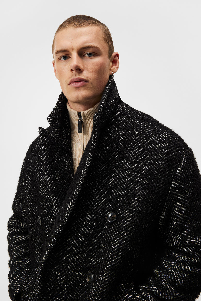 Willy Herringbone Coat / Black Melange – J.Lindeberg