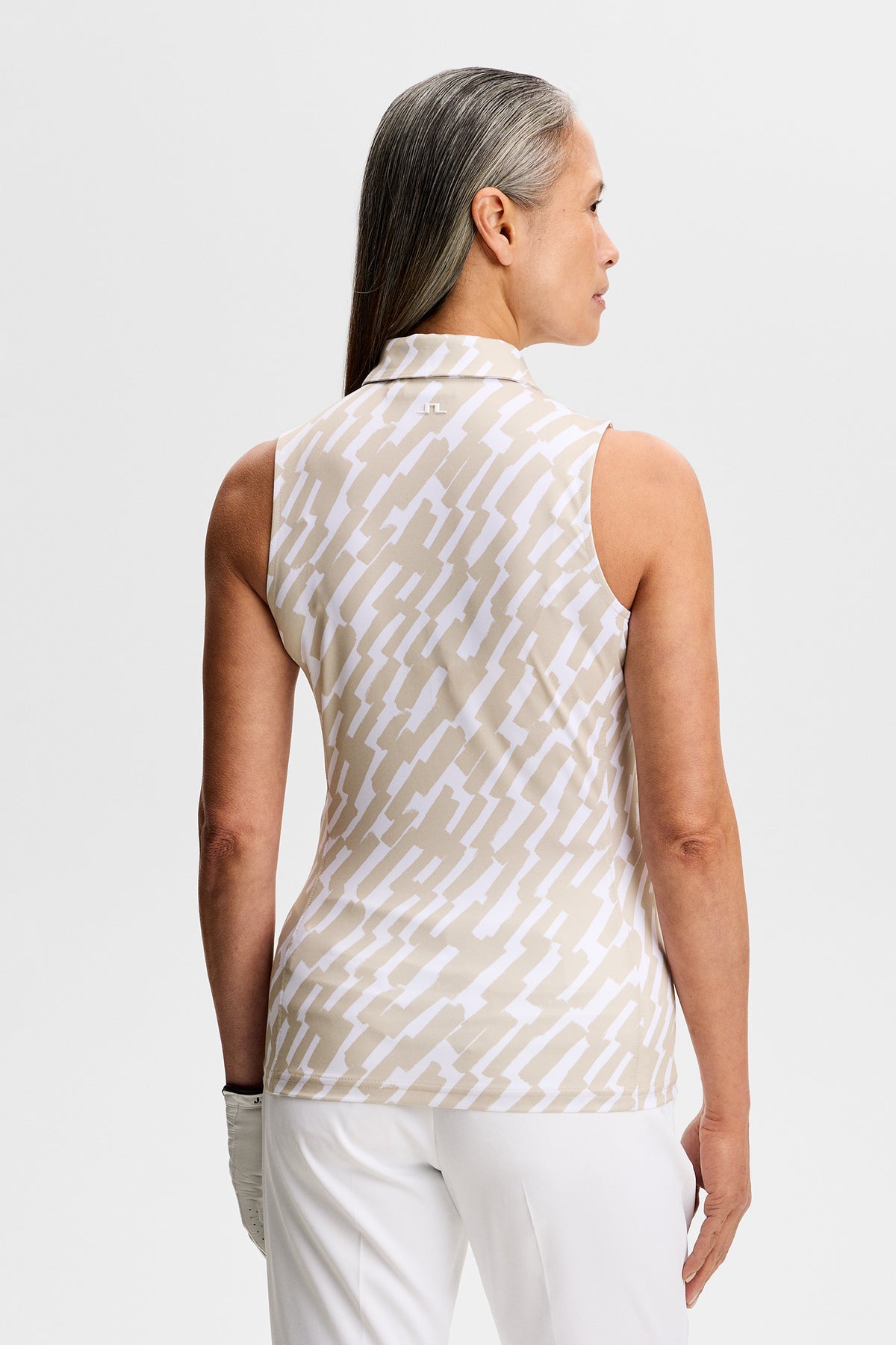 Dena Print Sleeveless Polo / Oak Island Fossil M – J.Lindeberg